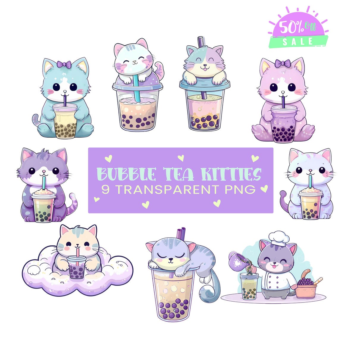Bubble Tea Kawaii Clipart Set, Cute Bubble Tea Clip Art ,boba Tea ...