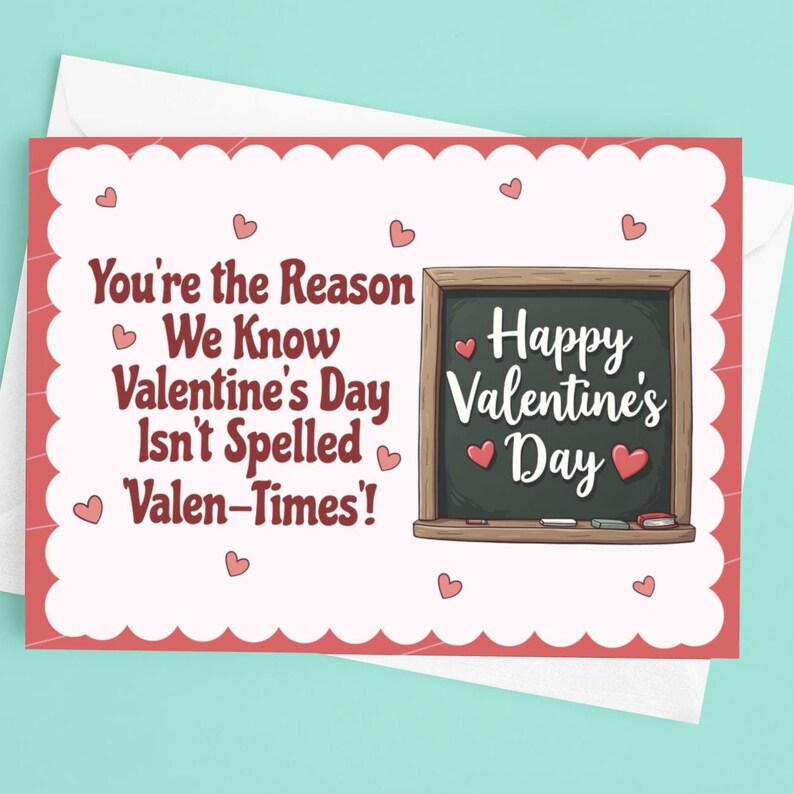 Funny Valentine’s Day Card Printable, Valentine’s Day Card for Teachers ...