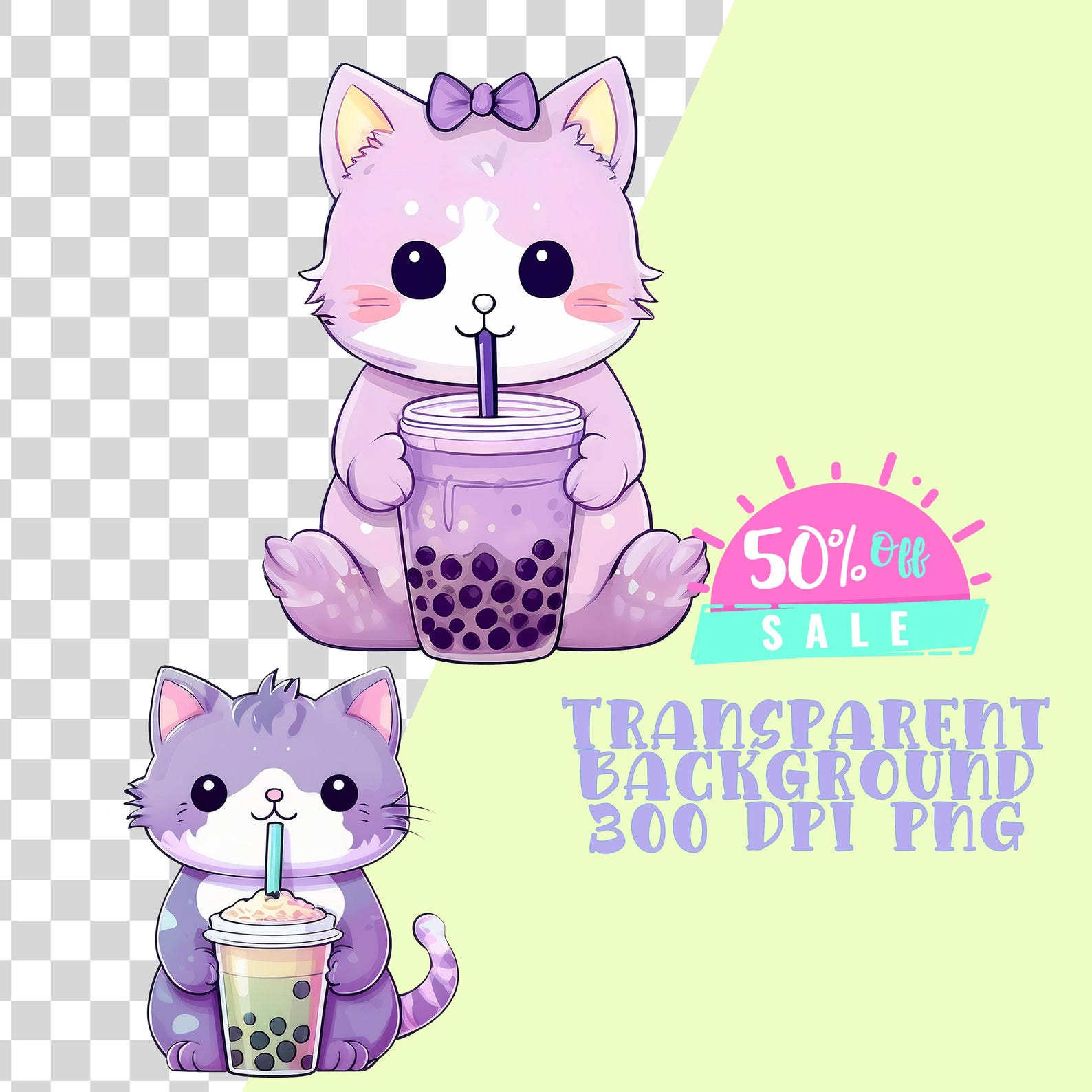 Bubble Tea Kawaii Clipart Set, Cute Bubble Tea Clip Art ,boba Tea ...