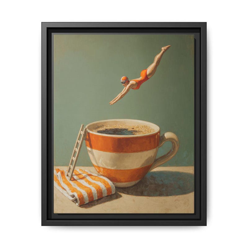 Orange Diving Art - Etsy