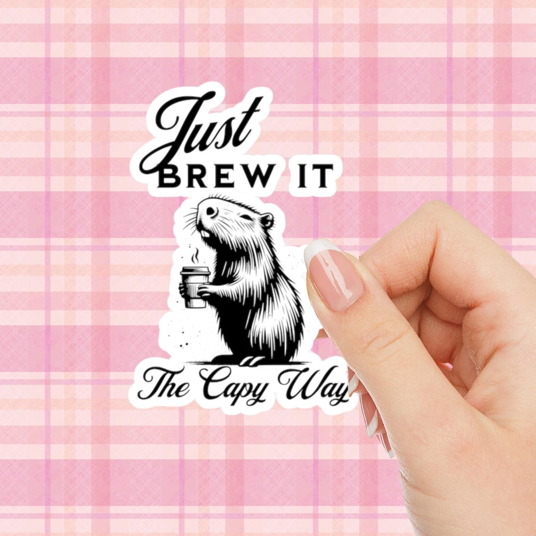 Funny Capybara Mood Kiss-cut Stickers, Coffee Drinker Gifts for Him Her ...