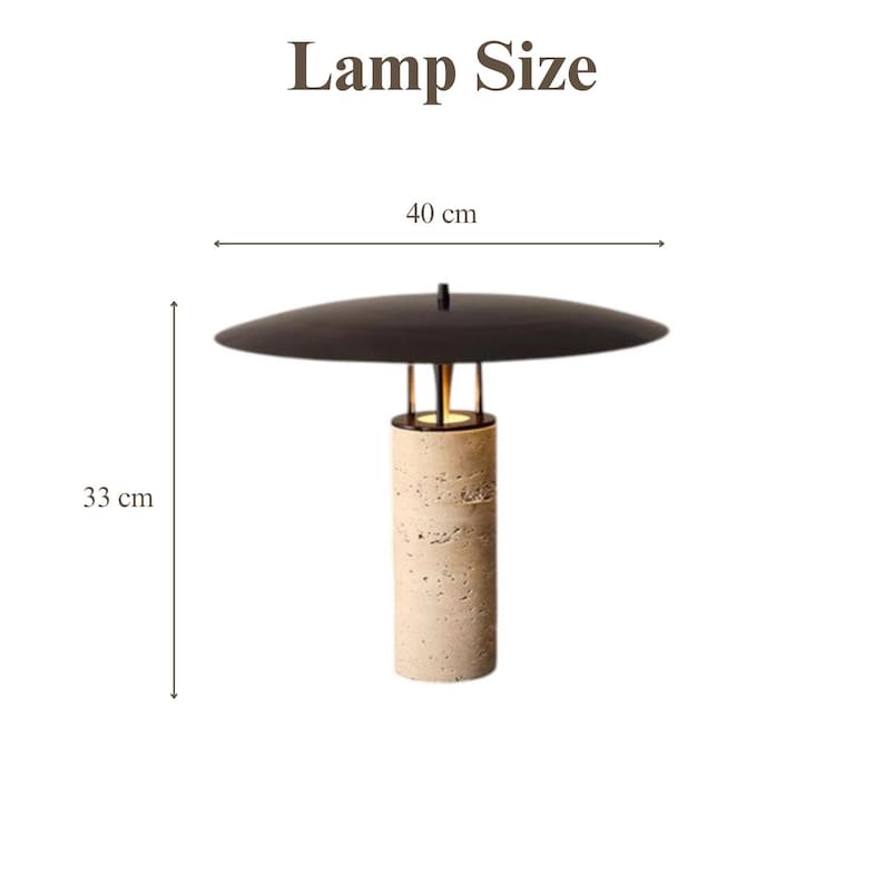 Travertine Table Lamp, Modern Stone Desk Lamp, Wabi Sabi LED Light ...