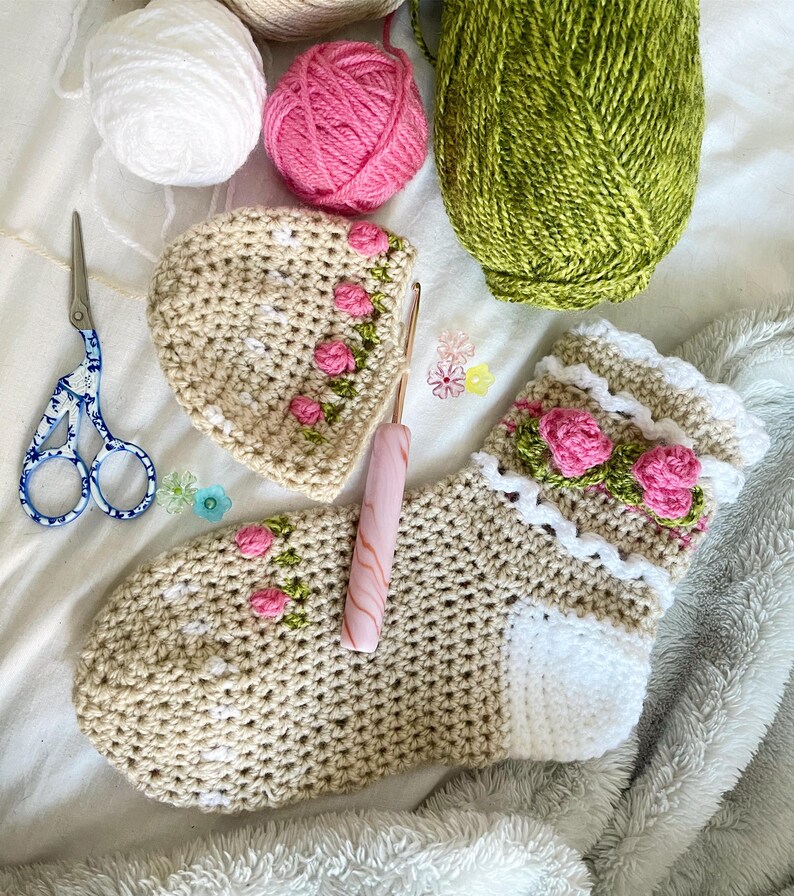 Crochet Pattern Enchanted Rose Sock Pattern | Colourful Crochet ...
