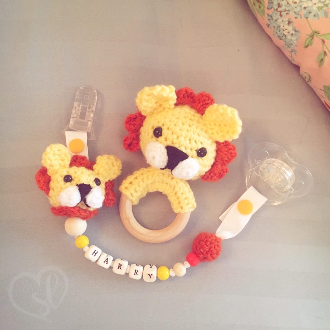 Crochet Pattern Animal Amigurumi Dummy Pacifier Clip| Cute Lion ...