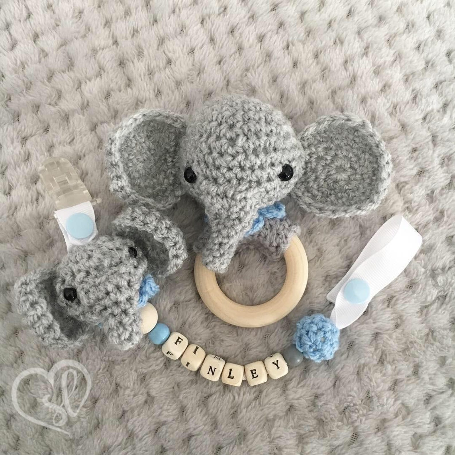 Crochet Pattern Animal Amigurumi Dummy Pacifier Clip| Cute Elephant ...