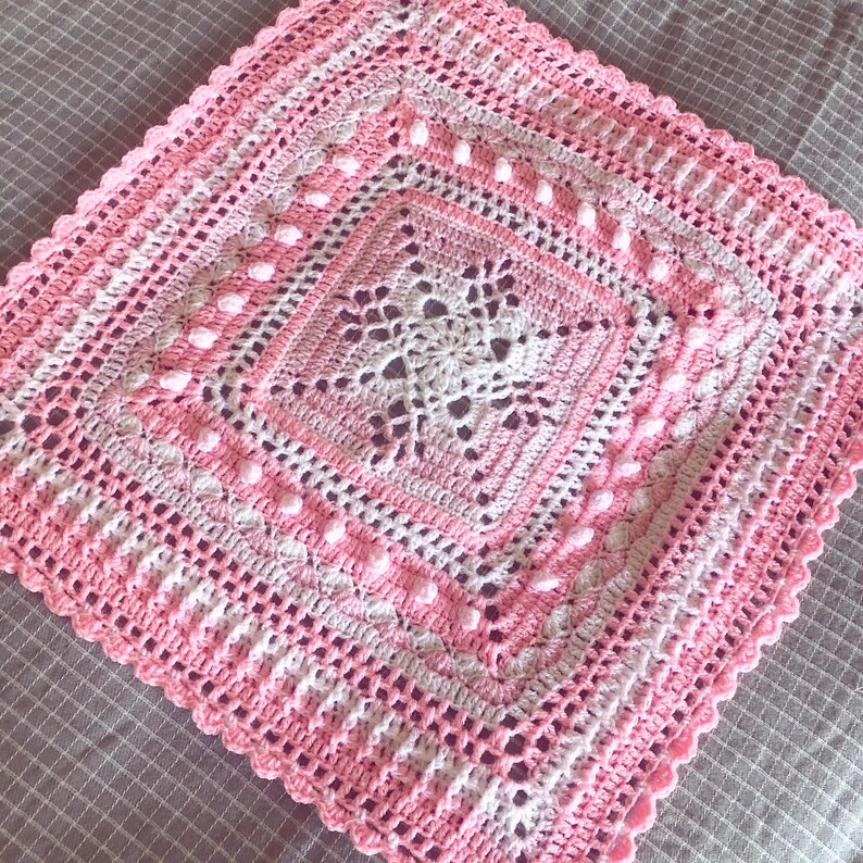 Crochet Pattern Lacey Blanket Yarn Pattern | Lace Crochet | Beginner| Crochet Gift | PDF ...