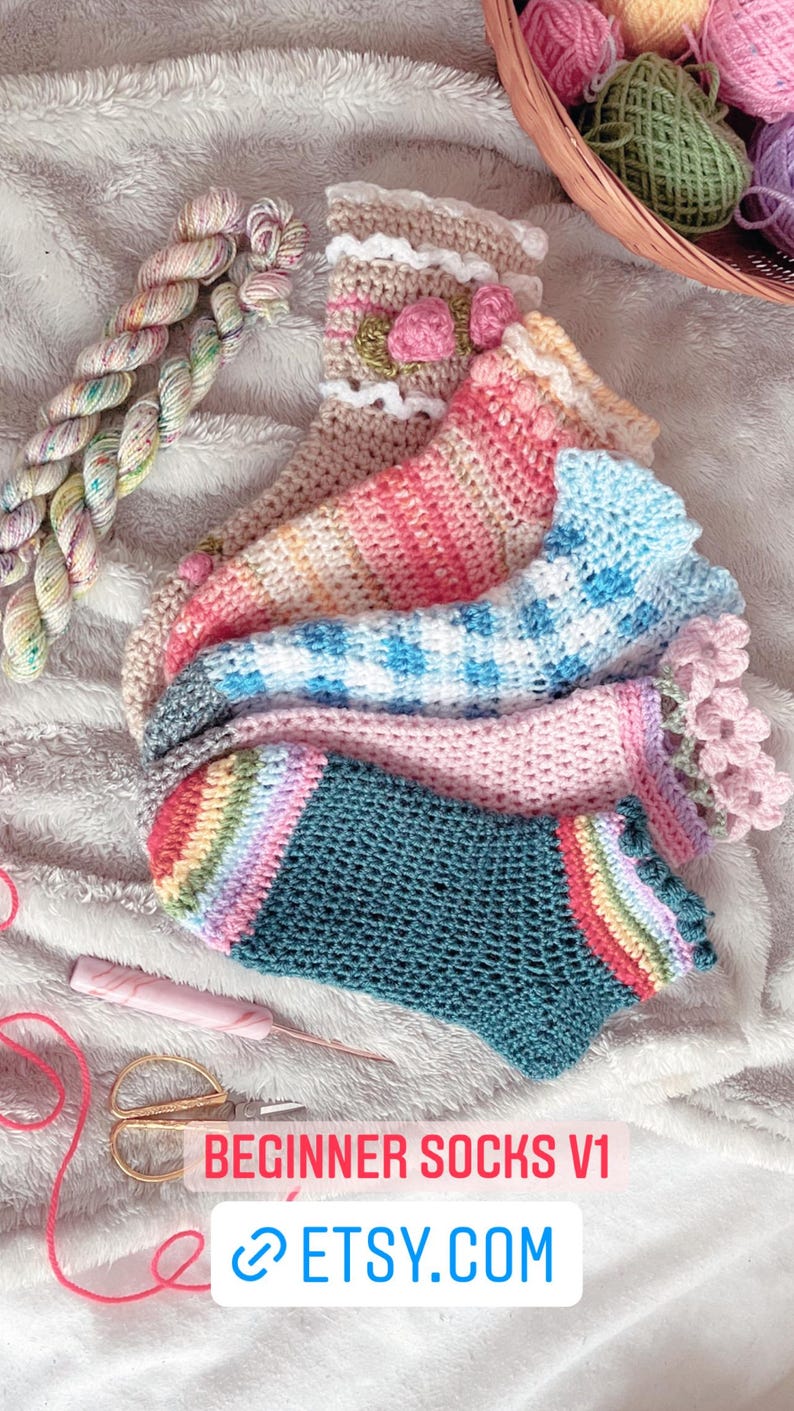 Crochet Pattern Enchanted Rose Sock Pattern | Colourful Crochet ...