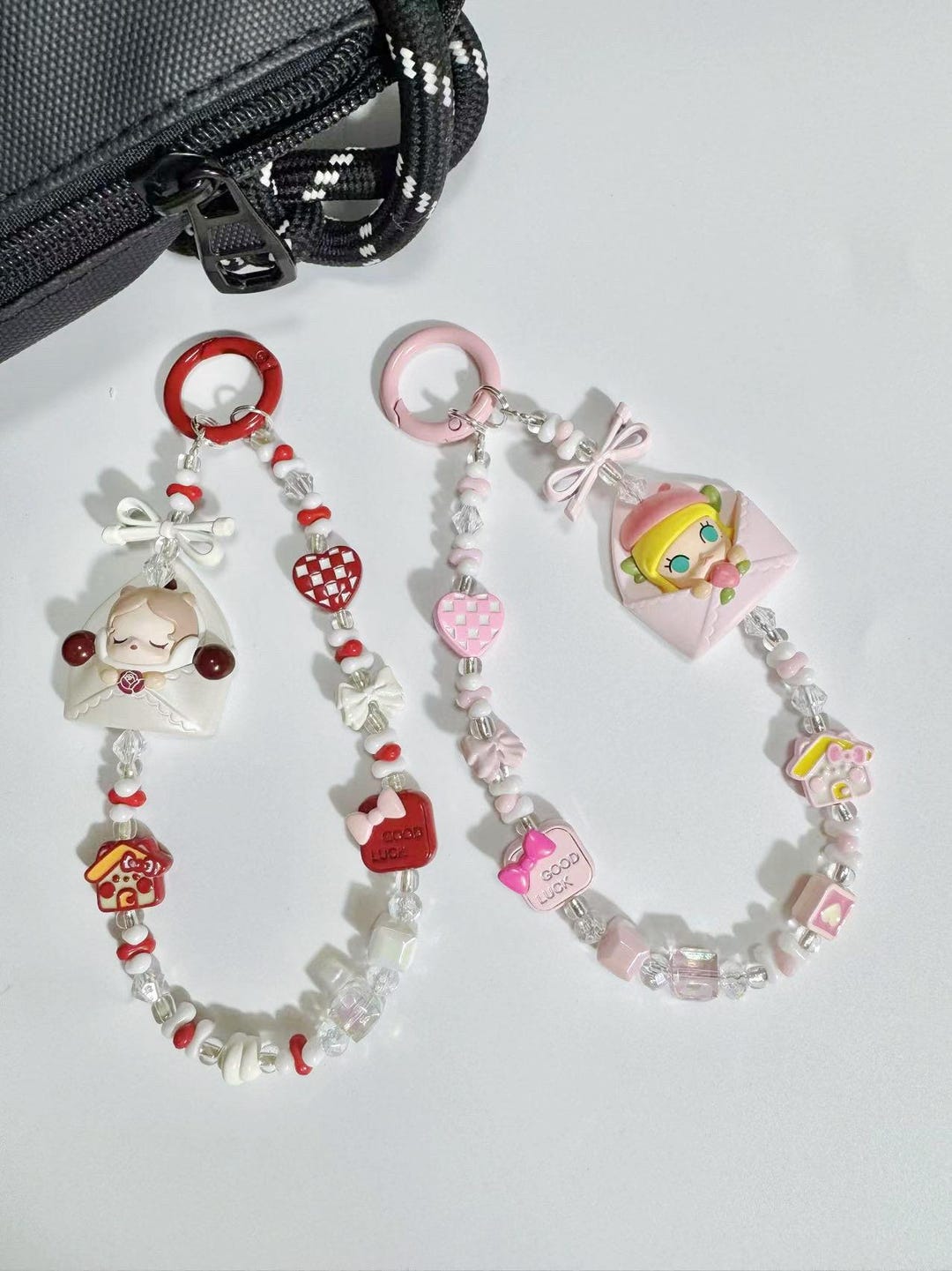 Authentic POPMART Pop Bean Molly Skullpanda Dimoo Sweetbean Phone Charm ...