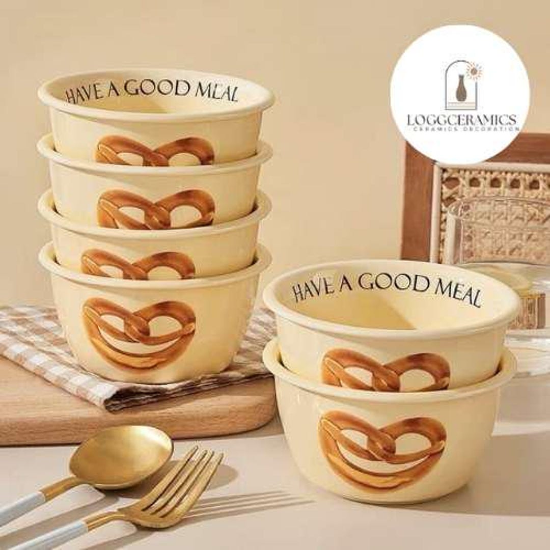 Ceramic Bowls With Pretzel Design - Etsy