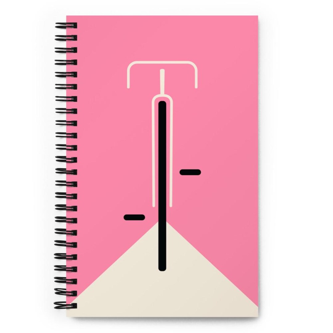 Bicycle Bauhaus Spiral Notebook, Pink Bike Notebook, Mid-century Modern ...