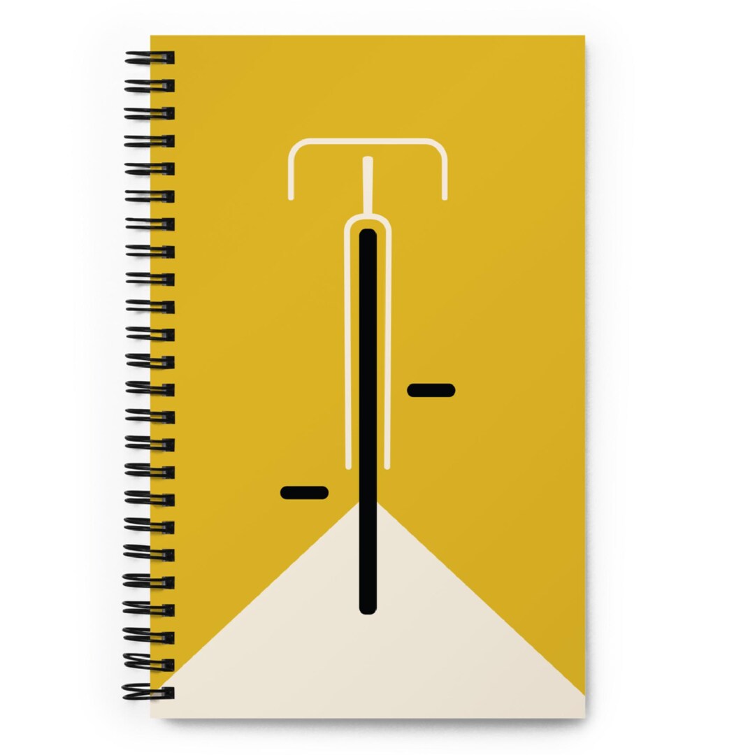 Bicycle Bauhaus Spiral Notebook, Gold Bike Notebook, Mid-century Modern ...