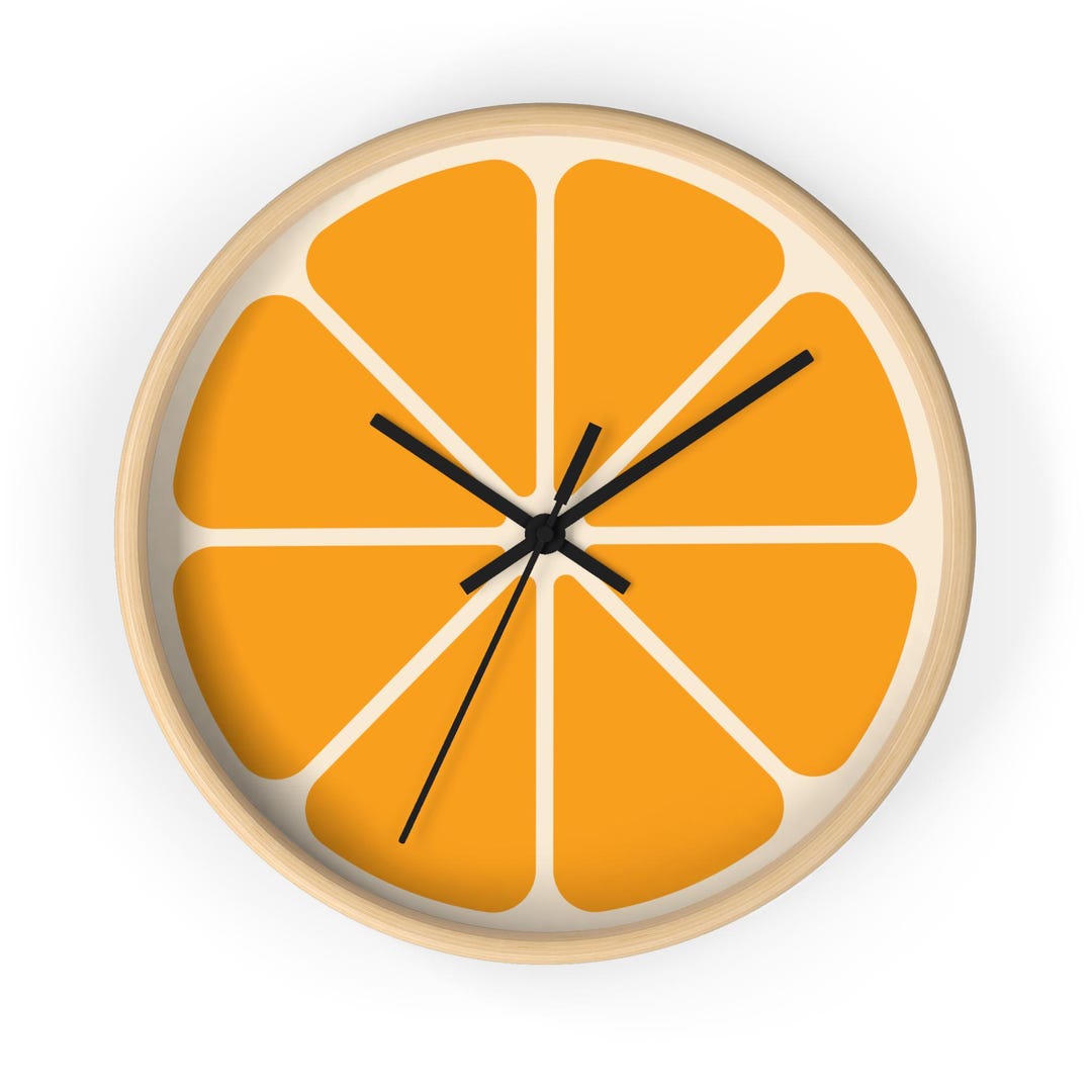 Orange Fruit Clock / Minimalist Food Inspired Designs / Colorful and ...