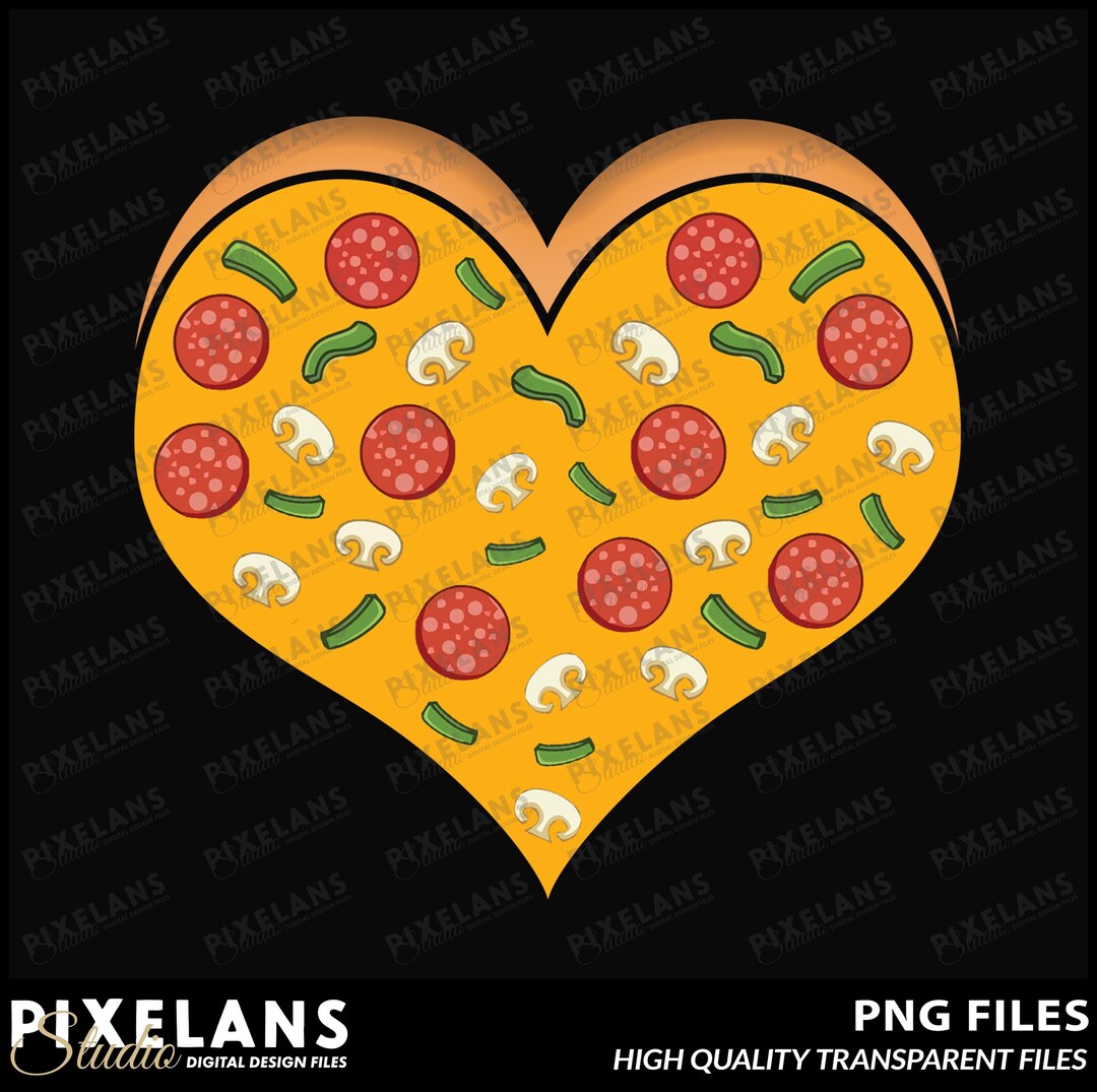 Heart Pizza Clipart: Valentine's Day Design (digital Download) - Etsy