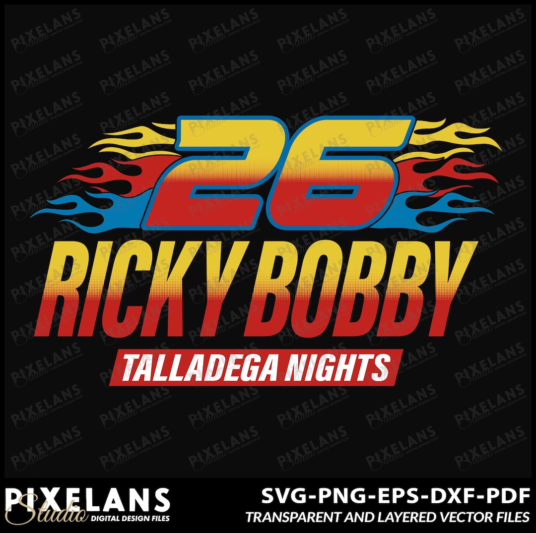 Ricky Bobby Talladega Nights Digital Design Download, Retro Racing ...