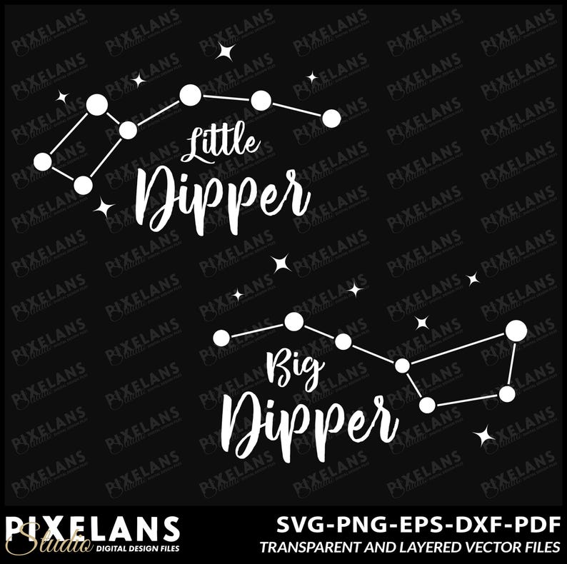 Big Dipper Little Dipper Constellation Matching Digital Design Download ...