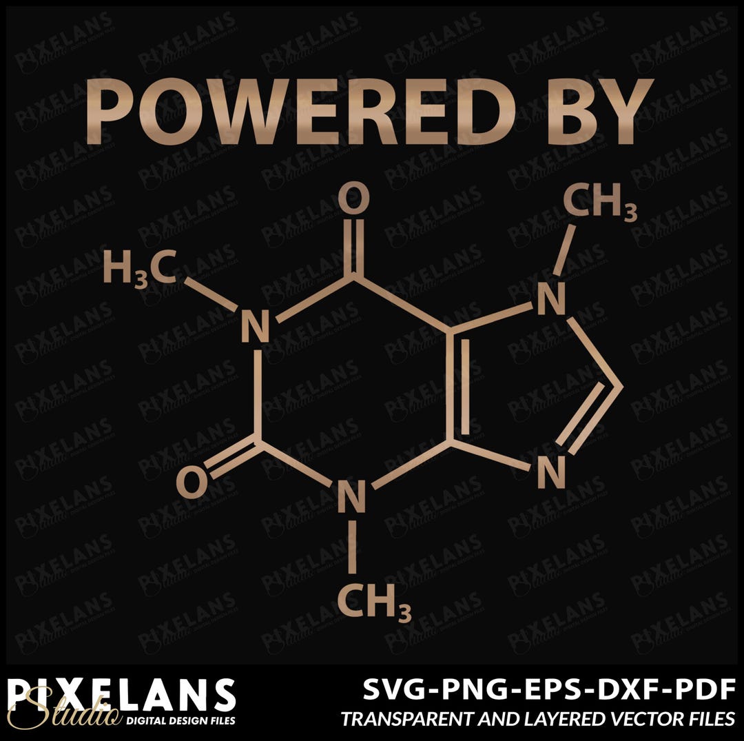 Powered by Caffeine Digital Design Download, Science Coffee Molecule ...