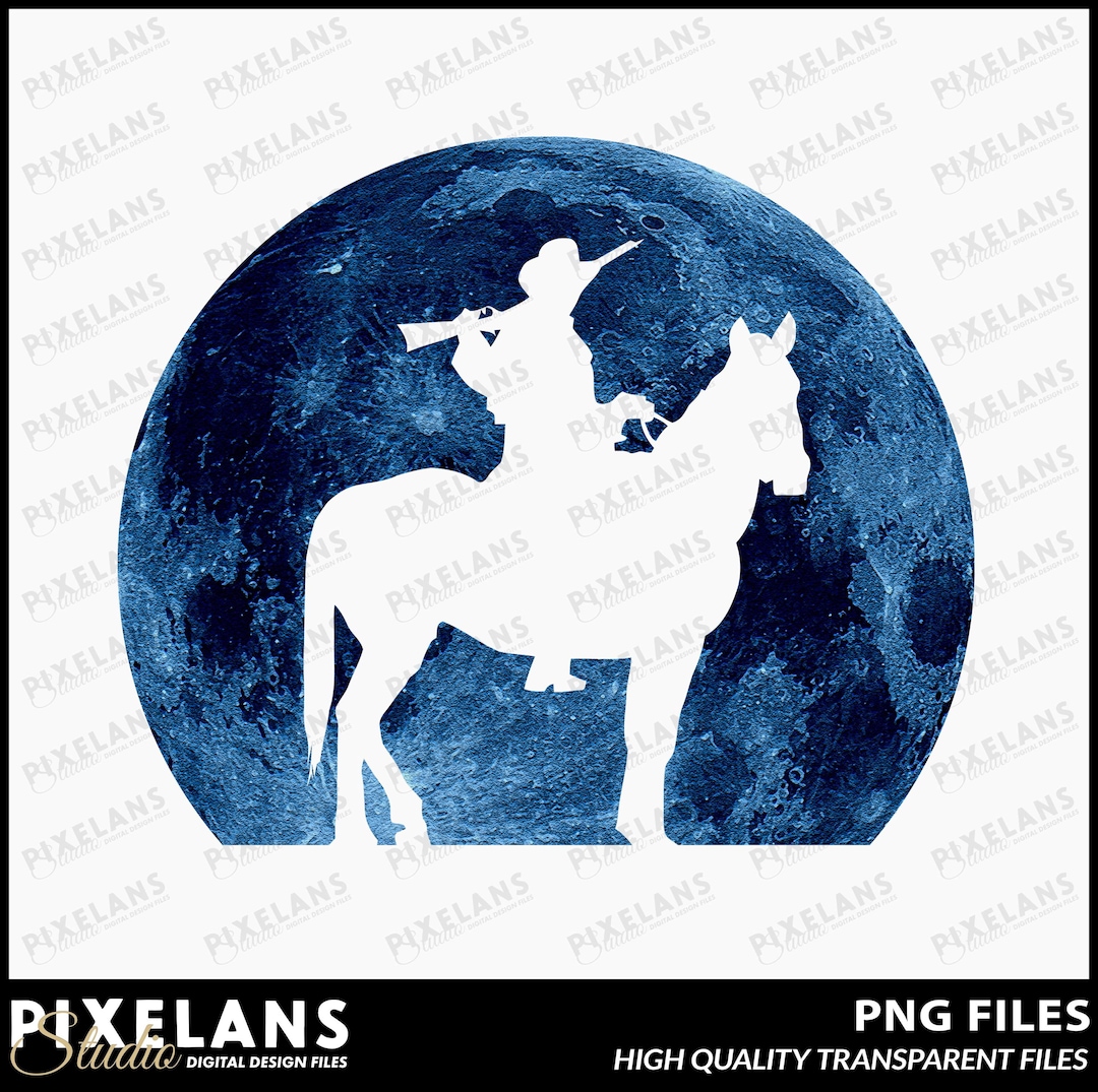 Cowboy Moon Silhouette Digital Design Download, Western Night, Wild ...