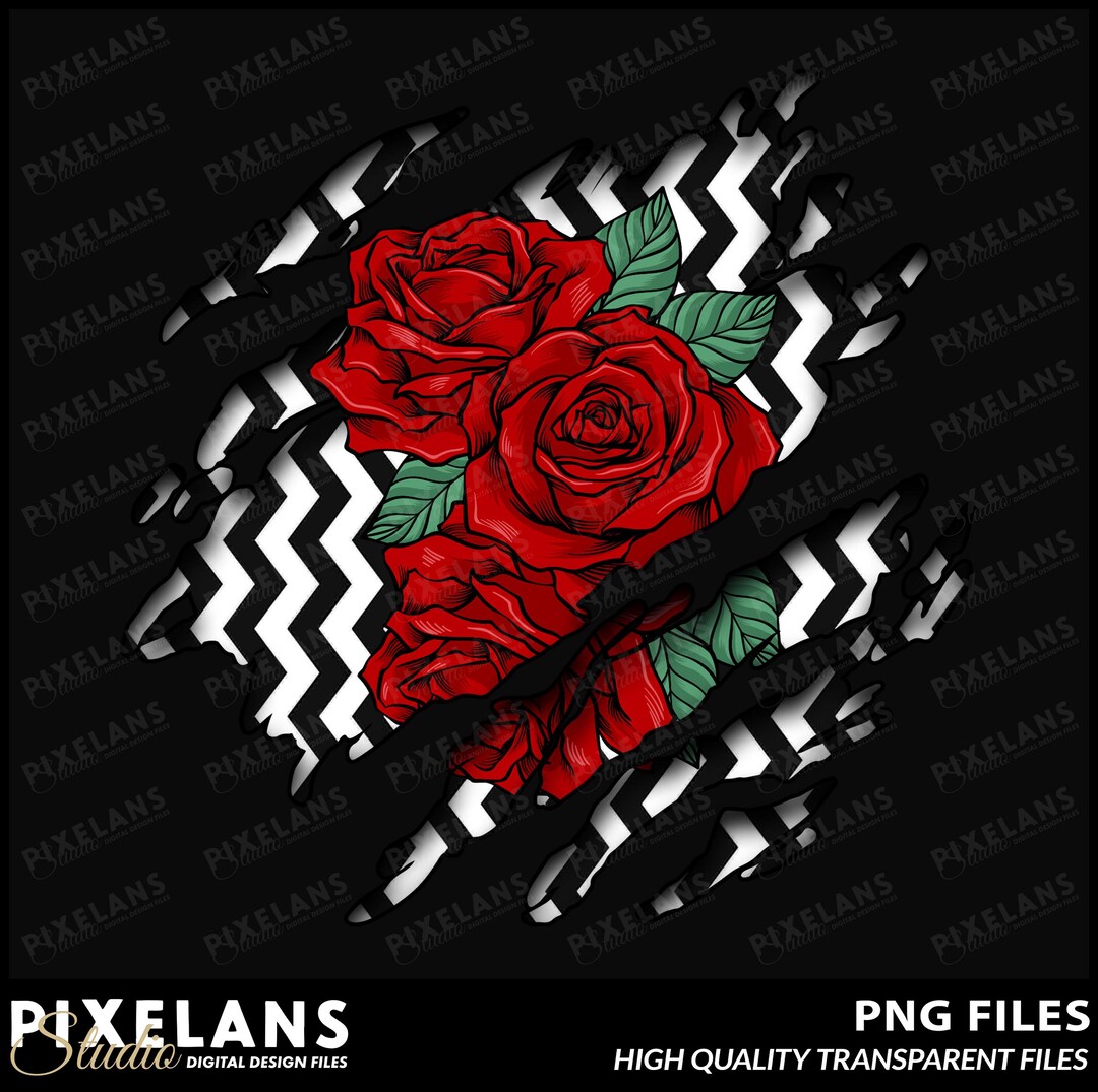 Ripped Rose Digital Design Download, Ripped Skin Rose Design, Floral ...