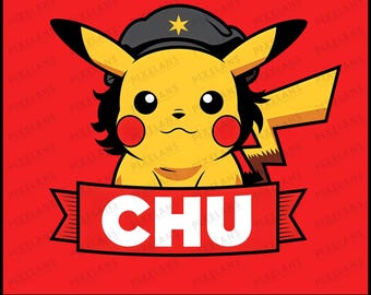 Che Pikachu Digital Design Download, Rebel Pikachu Parody Color Poster ...