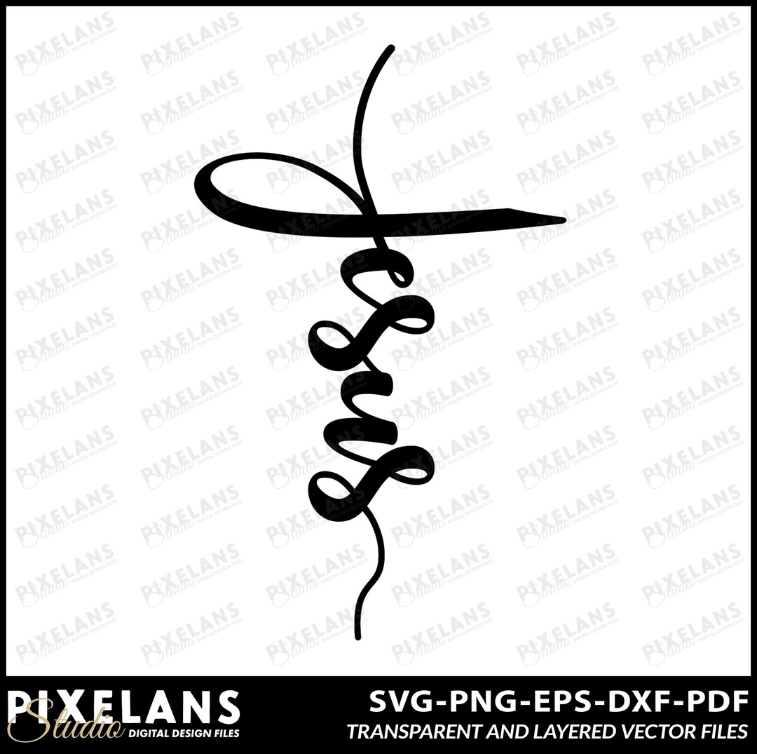 Jesus Cross Calligraphy Digital Design Download, Christian Faith ...