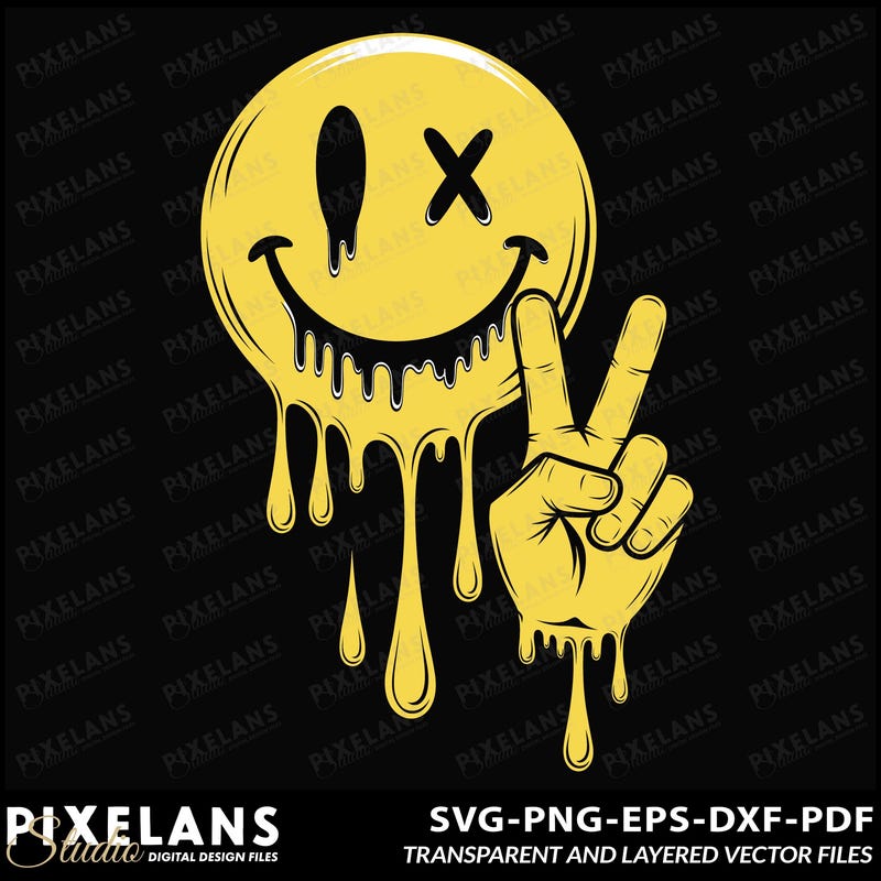 Dripping Smiley Face - Etsy