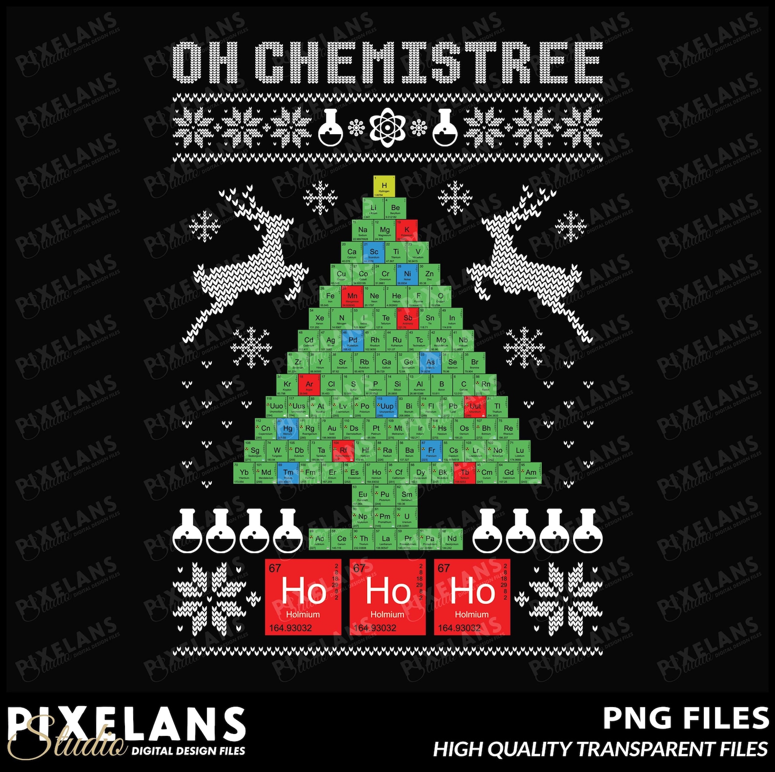 Chemistry Christmas Tree Ugly Christmas Digital Design Download, Oh ...