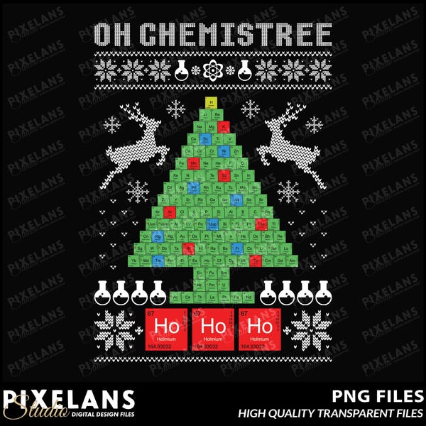 Merry Christmas Periodic Table - Etsy