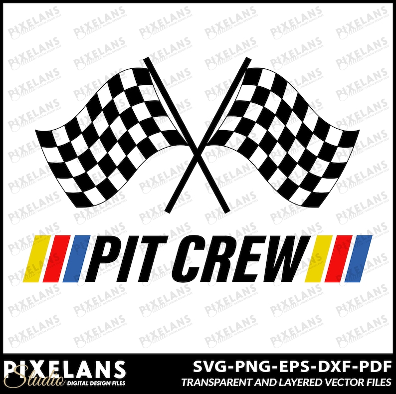 Pit Crew Racing Digital Design Download, Checkered Flag SVG ...
