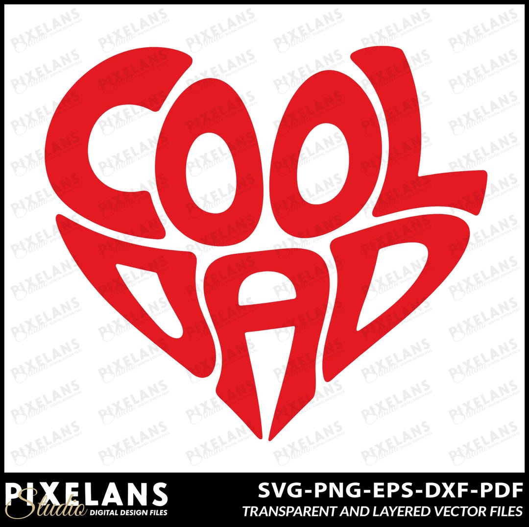 Cool Dad Retro Heart Digital Design Download, Funky Father’s Day Gift ...