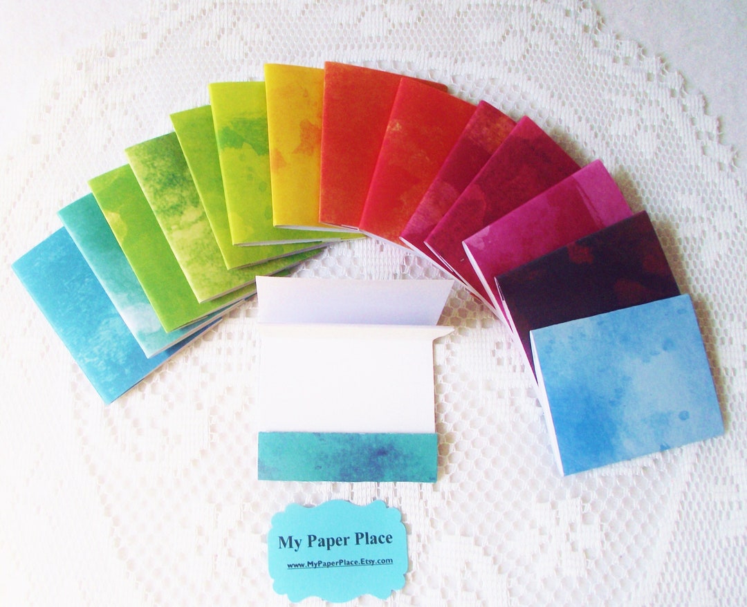 15 - 3"x4" Matchbook Notepad-mini Notepads- Watercolor/marble Design ...