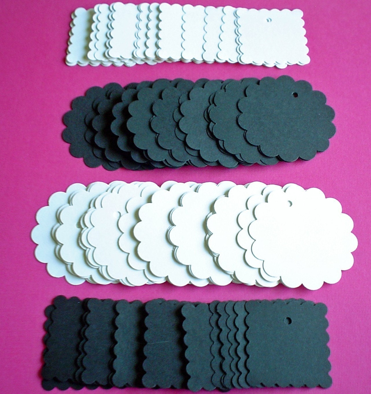 100 Black and White Heavy Cardstock Tags 2 Sizes CIRCLES - Etsy
