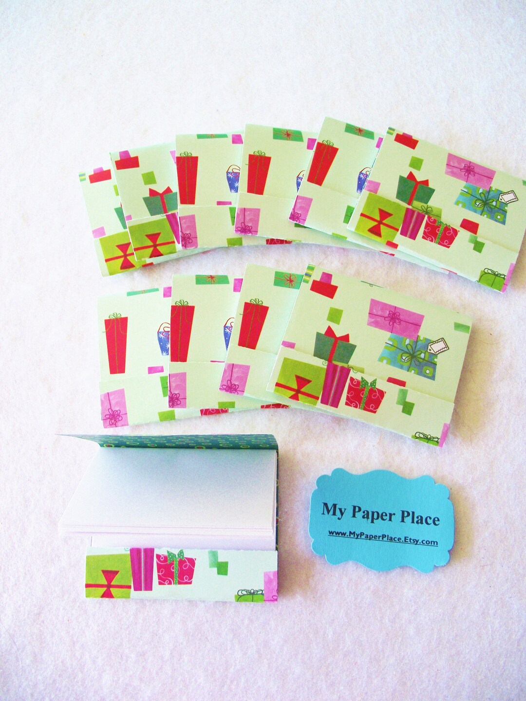 Christmas Sale 12 Matchbook Notepads mini Notepads Green Gifts ...