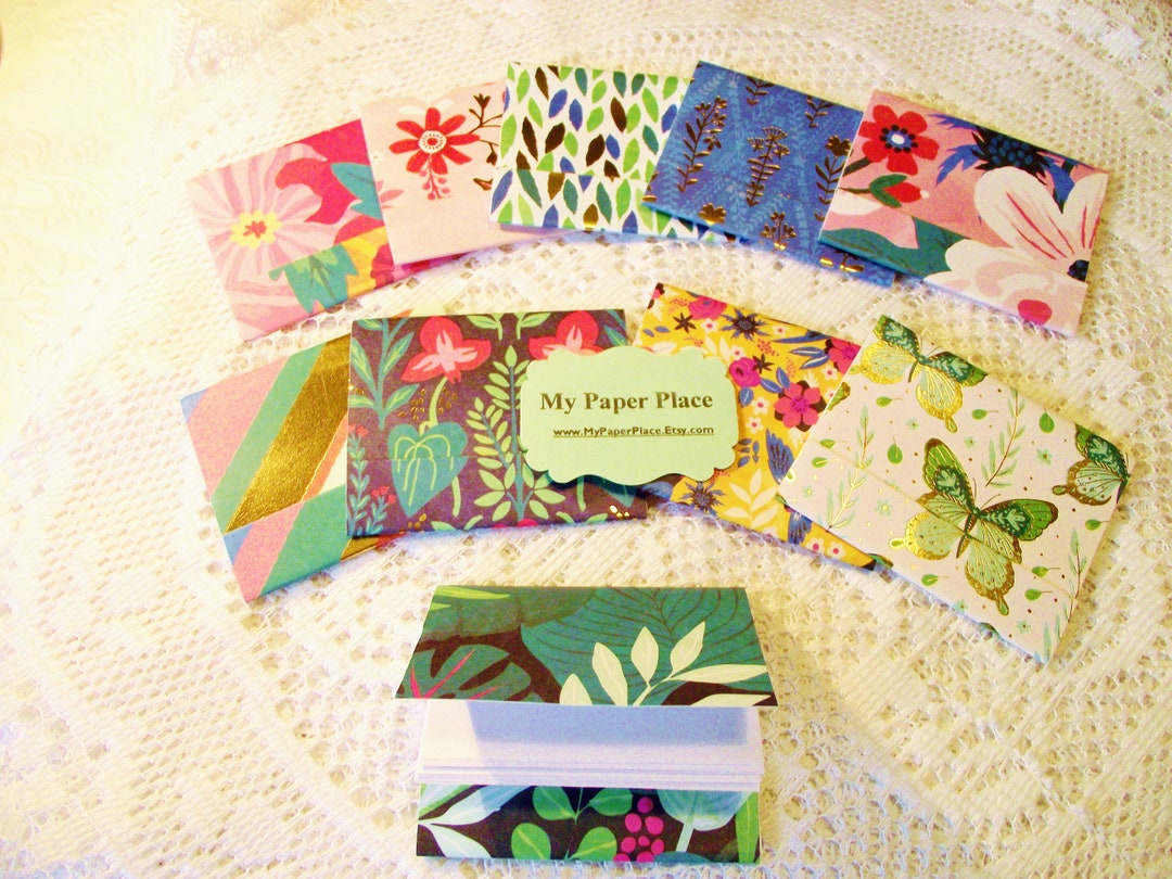 10 - Matchbook Notepads -mini Notepads - "wild Splendor" Collection of Bright Colorful Flowers ...