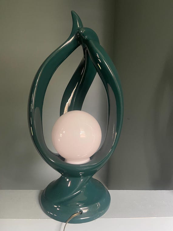 Vintage Genuine Harris Lamp Co. Green Ceramic Lamp of… - Gem