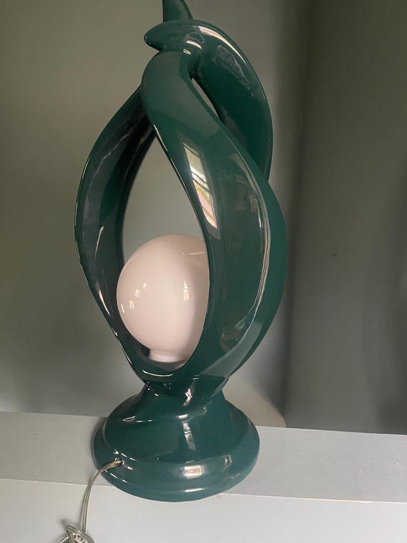 Vintage Genuine Harris Lamp Co. Green Ceramic Lamp of… - Gem
