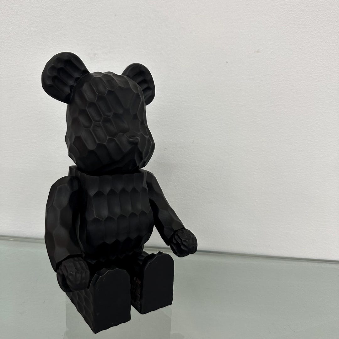 Decorative Bearbrick Wooden Wavy Ebony Fragment Bear Handmade Statue ...