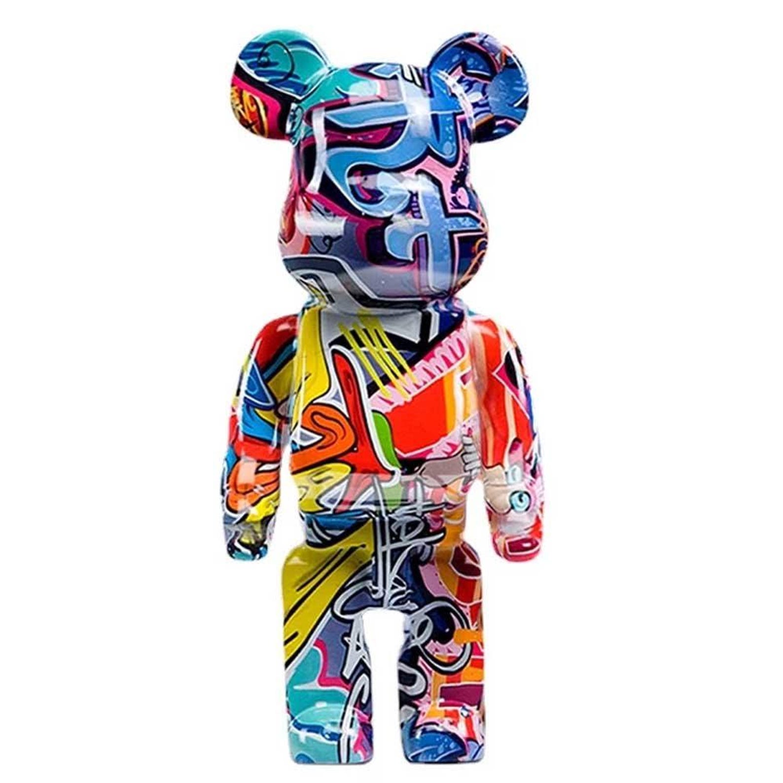 Decorative Bearbrick Graffiti Bear Statue Modern Shelf & Desk Ornament ...