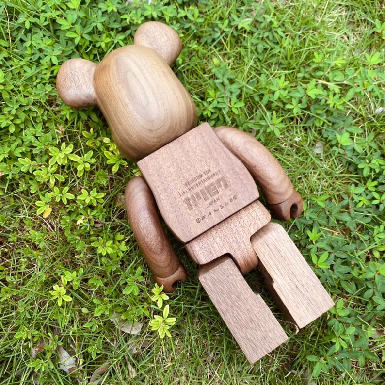 Decorative Bearbrick Wooden Bear Statue Modern Shelf & Desk Ornament ...