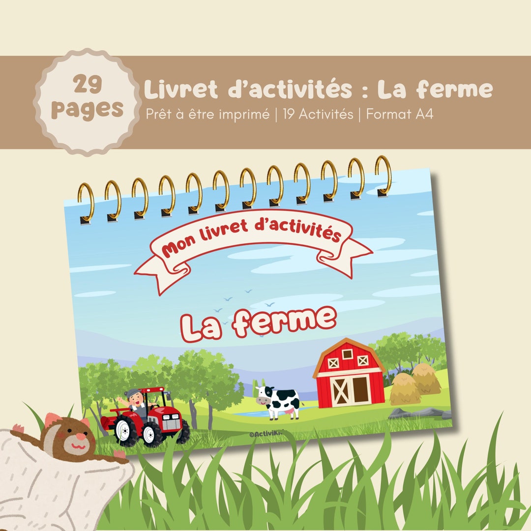 Printable Farm Activity Book, Activity Booklet, Farm Activities ...