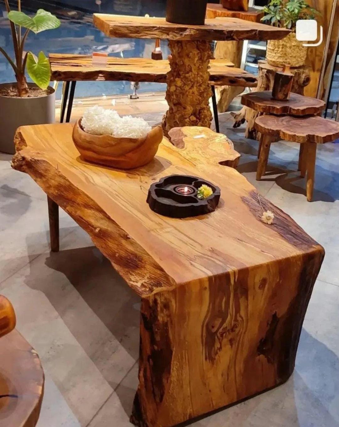 Wooden Dining Table Top, Custom Table Top, Walnut Wood, Live Edge, DIY ...