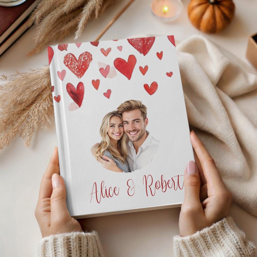 Personalized Couple Photo Journal, Custom Names, Romantic Keepsake - Etsy