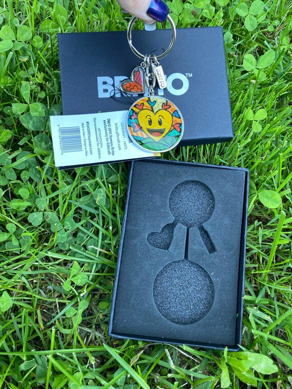Romero Britto Designer Keychain Pop Art Colorful Hear… - Gem