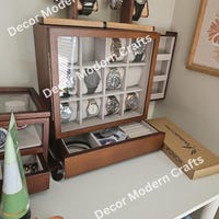 Six Pocket Watch Display Case, Built With Black Walnut Trim. Display ...