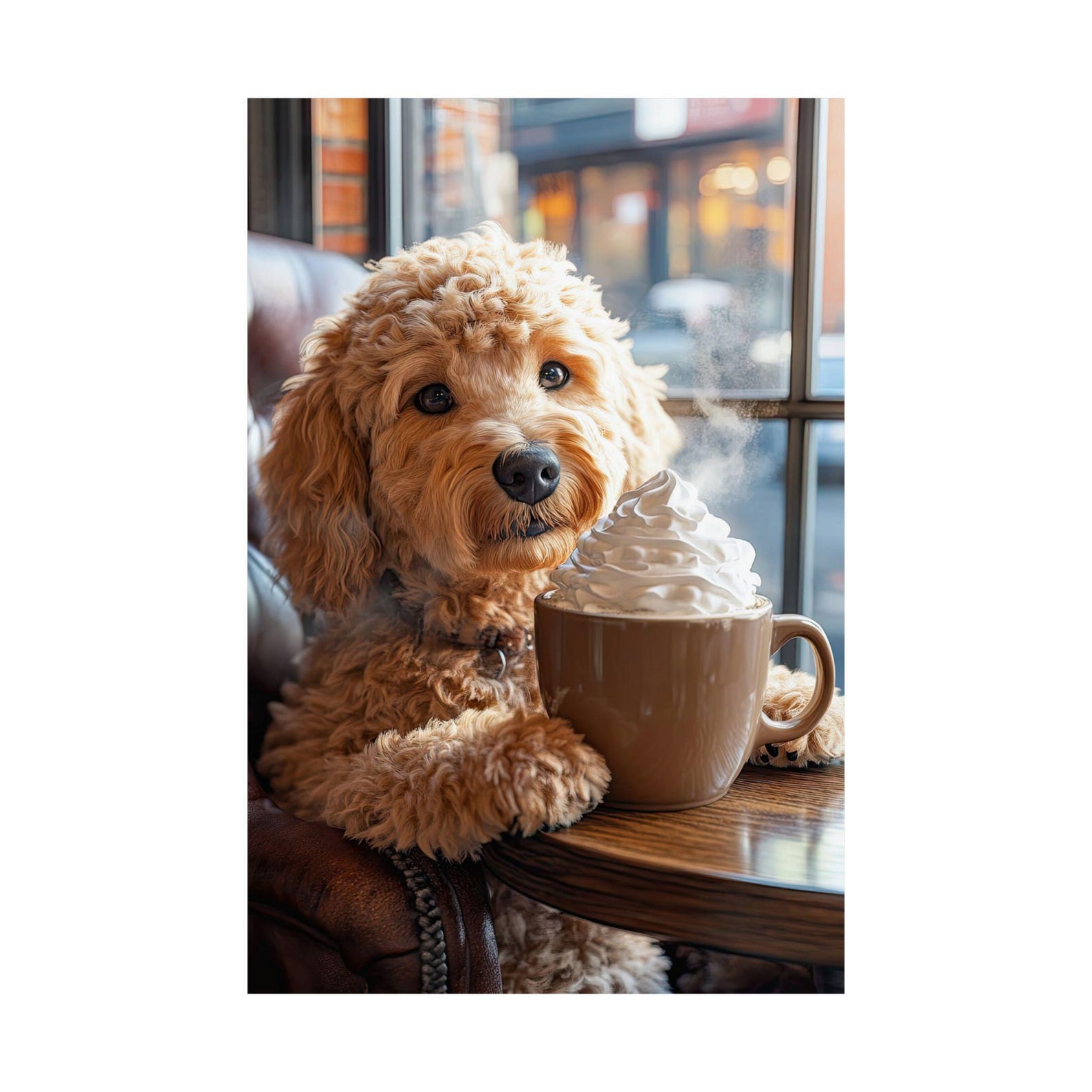 Doodle Dog Coffee Shop Art Poster, Funny Doodle Art, Goldendoodle ...
