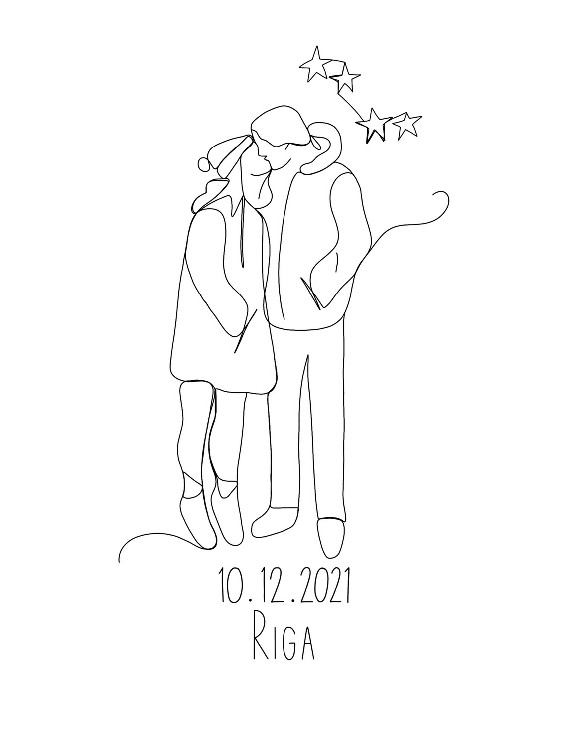 Personalised Black & White Hand-drawn Line Drawings | Custom Artwork ...