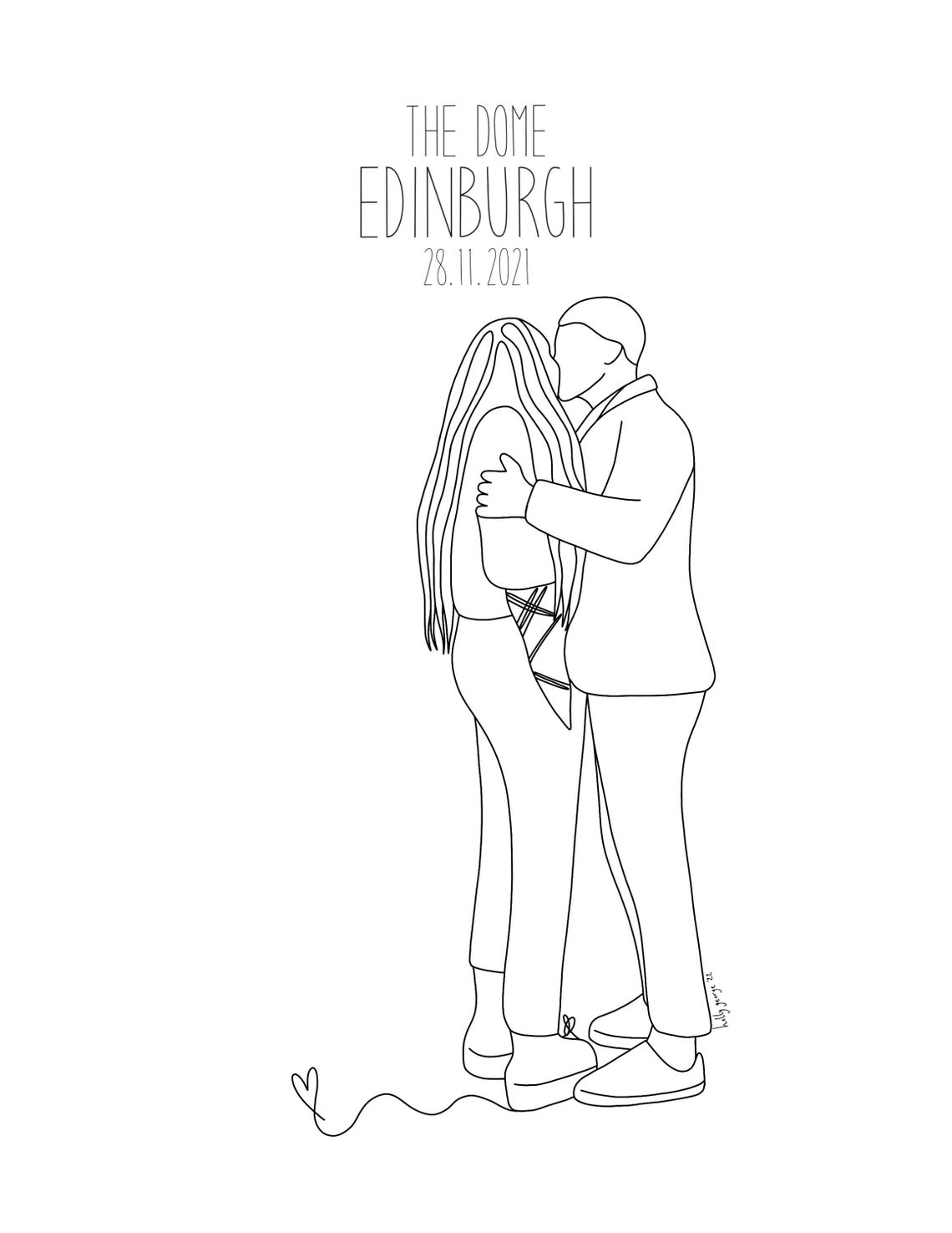 Personalised Black & White Hand-drawn Line Drawings | Custom Artwork ...