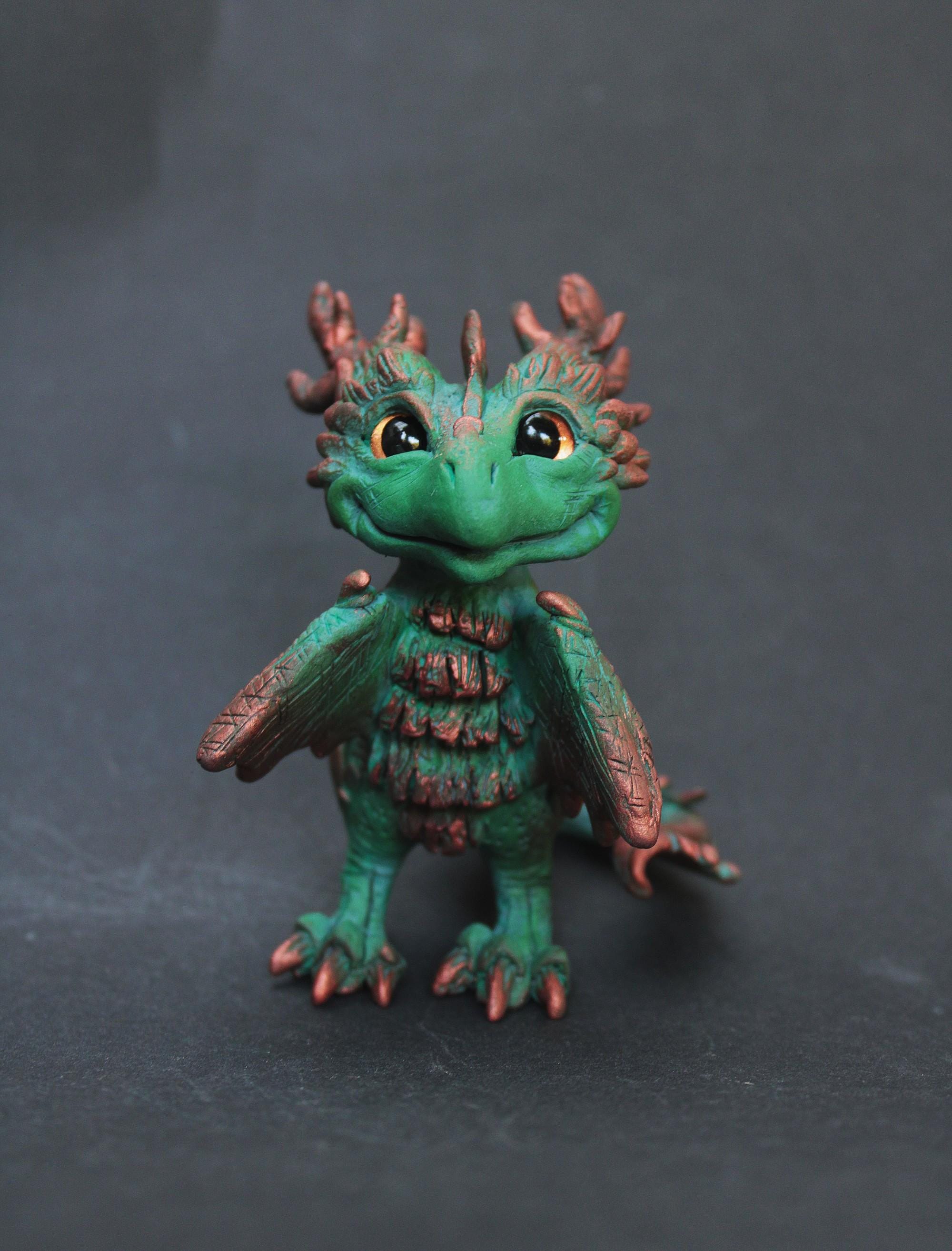 Tiny Forest Dragon Figurine – Polymer Clay Dragon Sculpture - Etsy