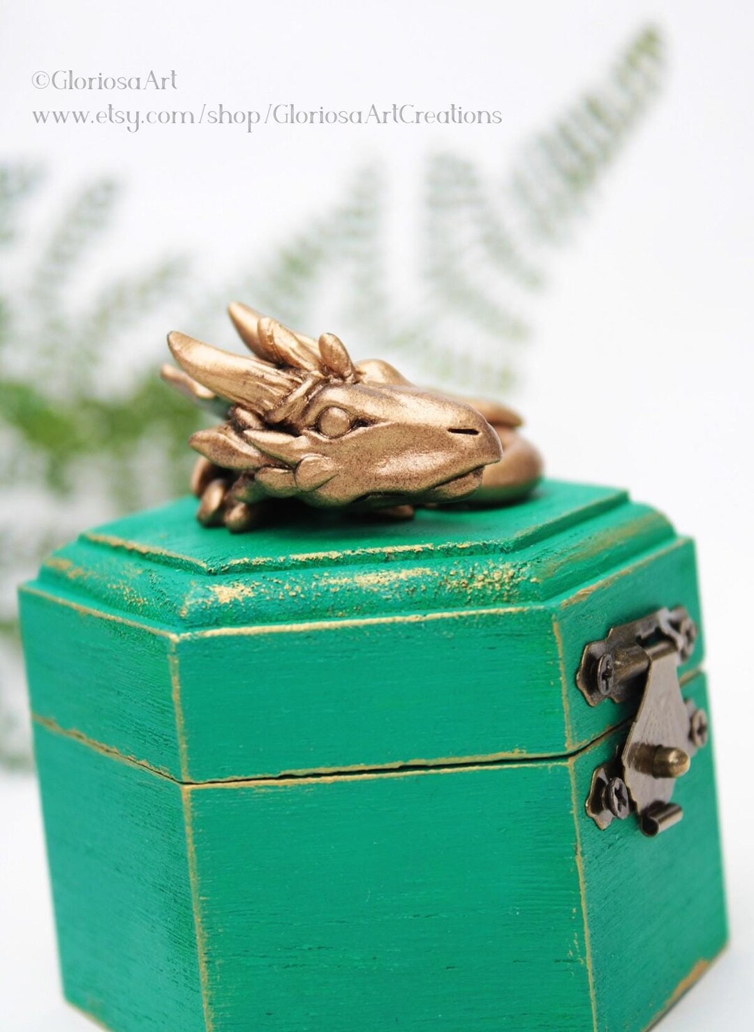 Forest Dragon Jewelry Box - Green Medieval Dragon Engagement Ring Box ...