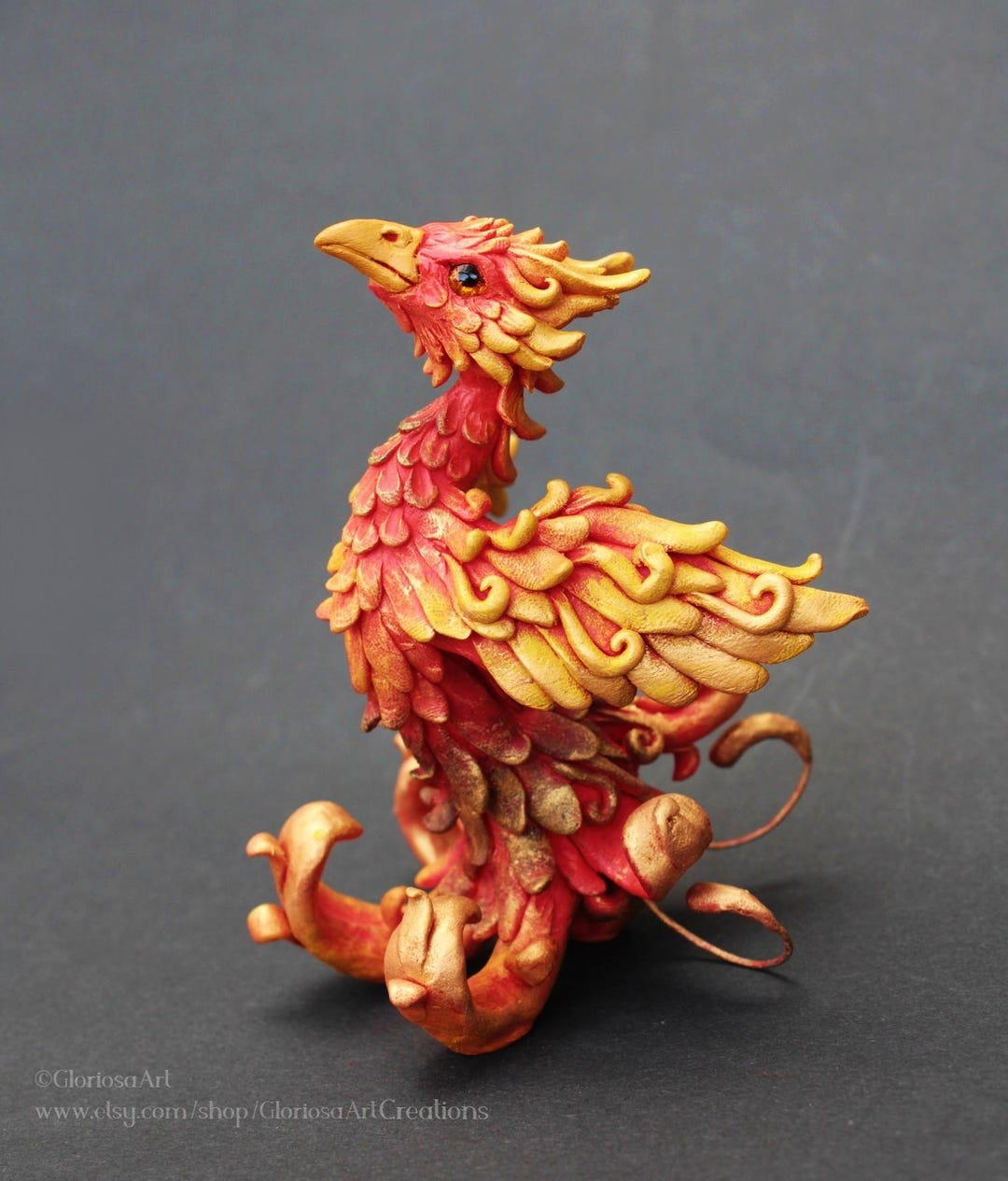 Phoenix Bird Figurine – Fire Bird Sculpture - Custom Fantasy Gift - Etsy