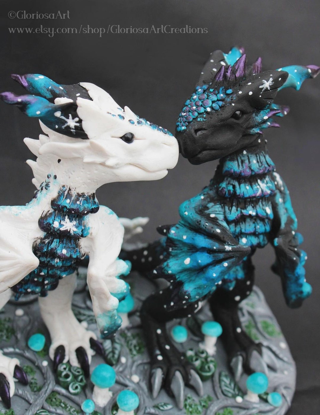 Star Dragon Wedding Cake Topper - Dragon Bride and Groom Couple ...